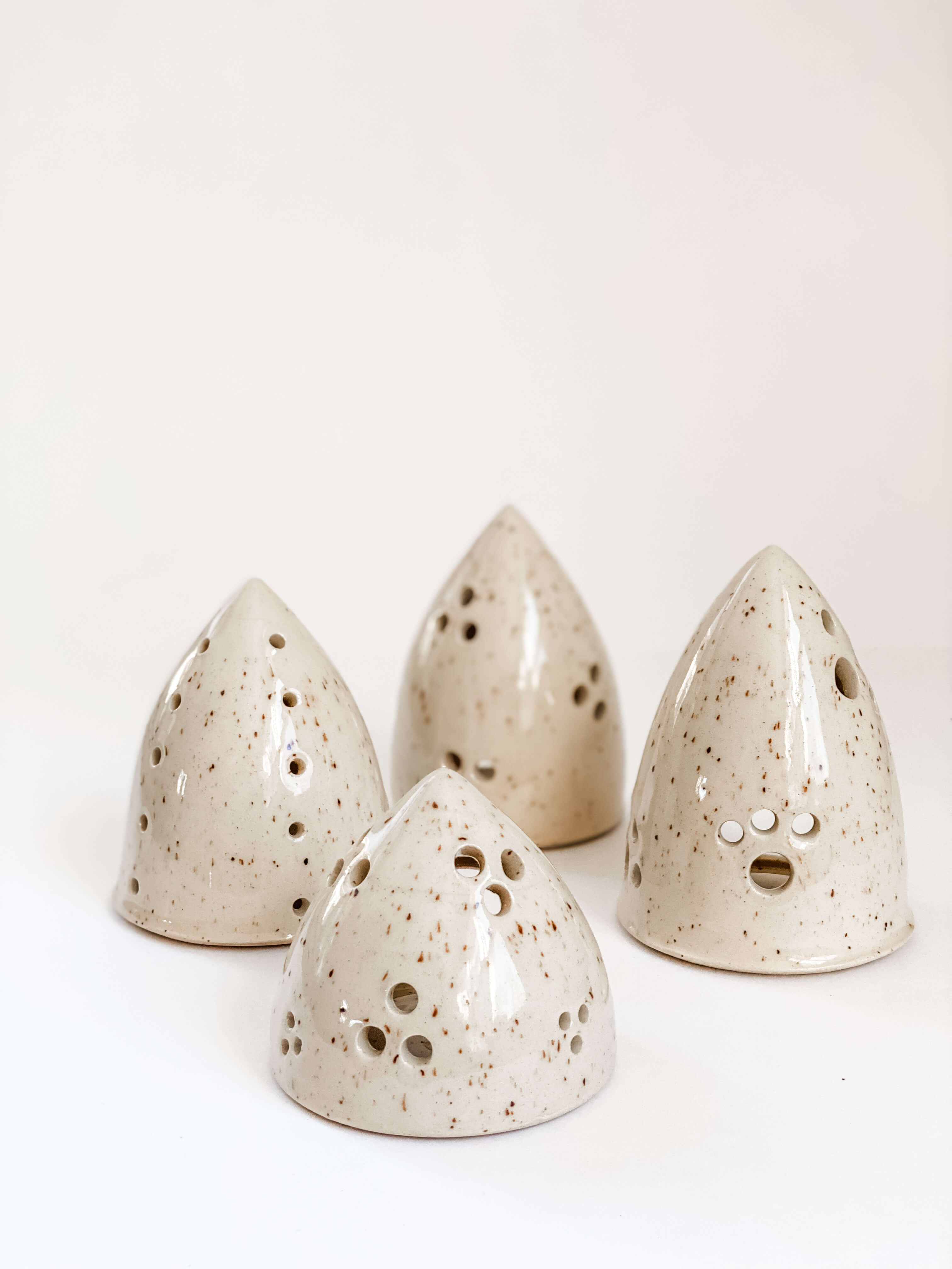 Wheel thrown hand carved ceramic holiday trees handmade in Toronto ...