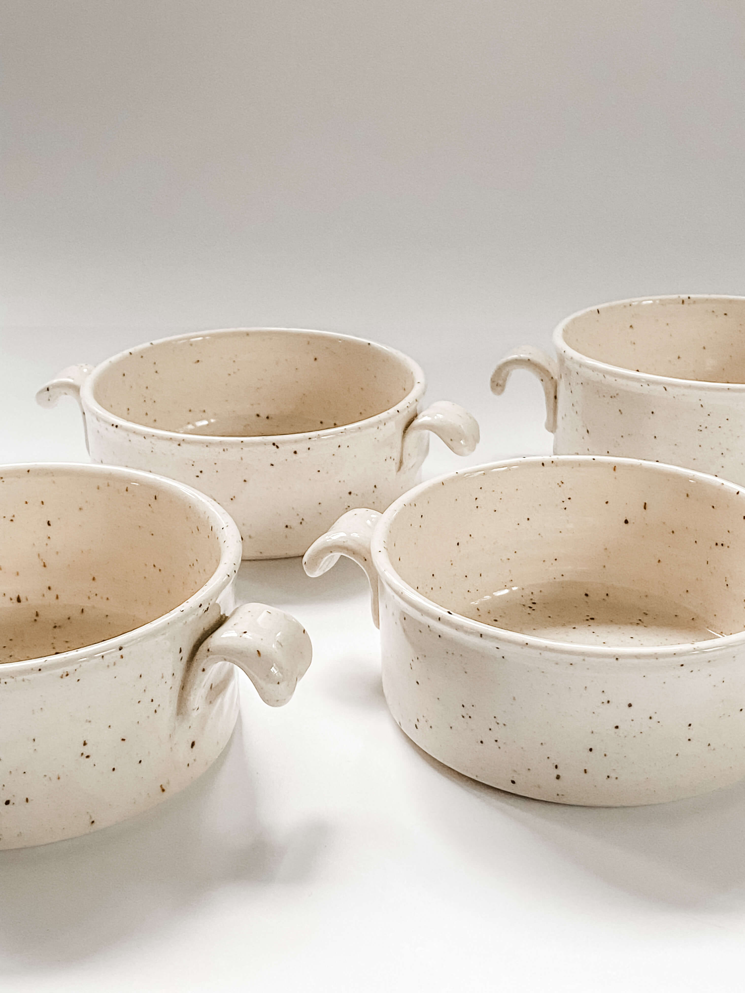Cream & Speckled Wheel Thrown Ceramic Soup Bowls Handmade in PTBO ...